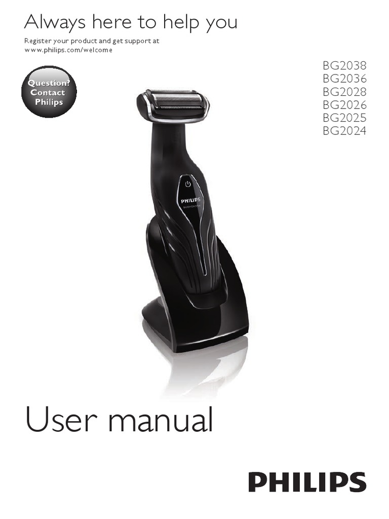Philips Bodygroom User Manual BG2026-2038 | PDF | Battery (Electricity ...