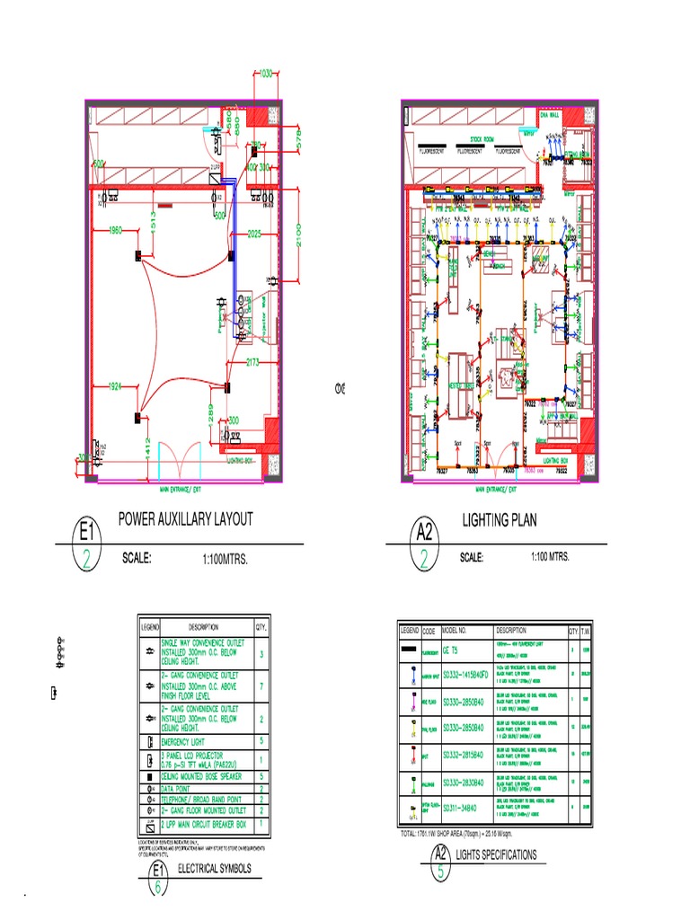 Power Auxillary Layout: Scale: Scale: 1:100MTRS | PDF