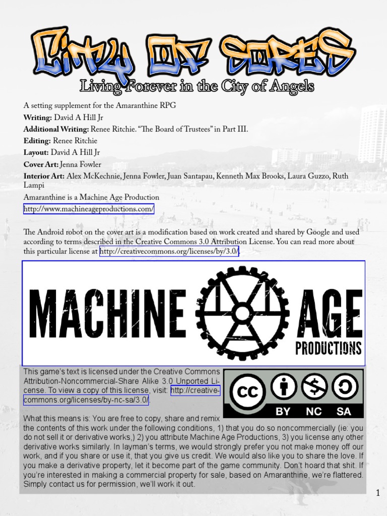 Amaranthine RPG: Los Angeles Setting Guide | PDF | Hollywood