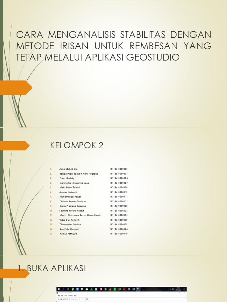 Cara Menganalisis Stabilitas Dengan Metode Irisan Untuk Rembesan | PDF