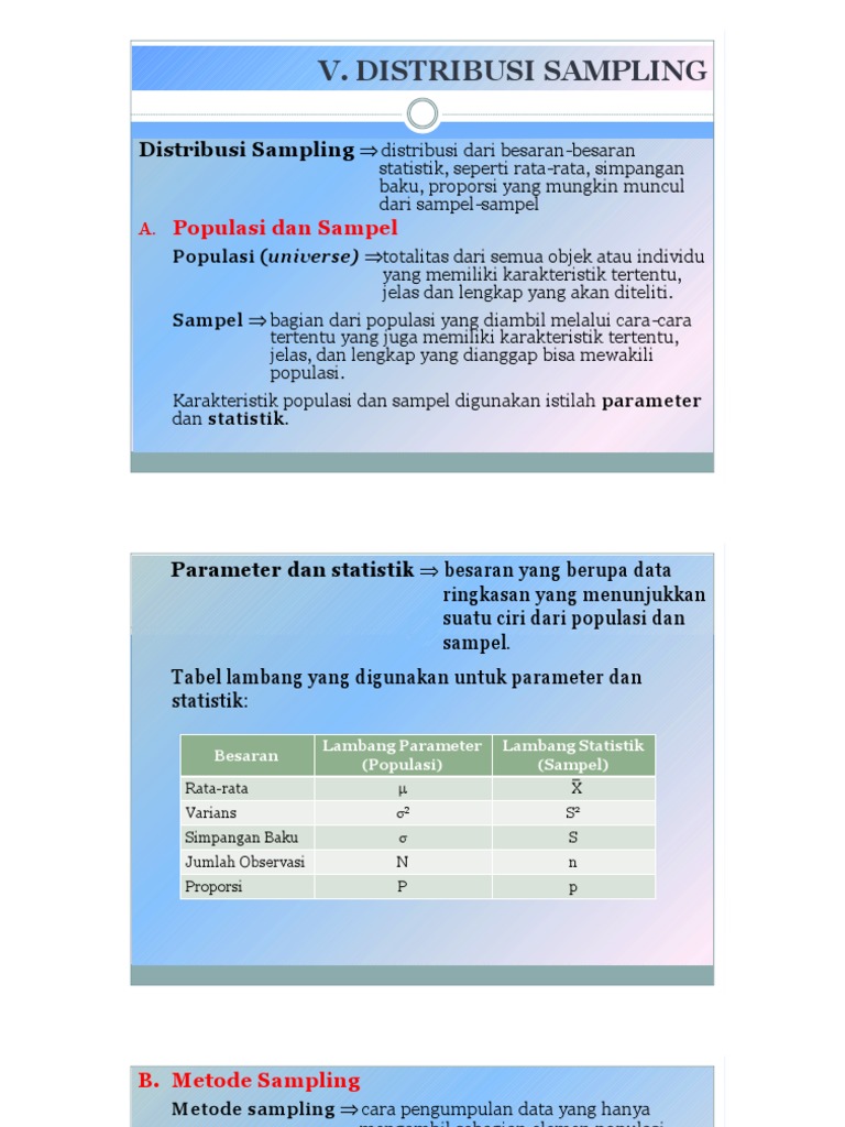 Bab v. Distribusi Sampling | PDF | Metode & Bahan Ajar