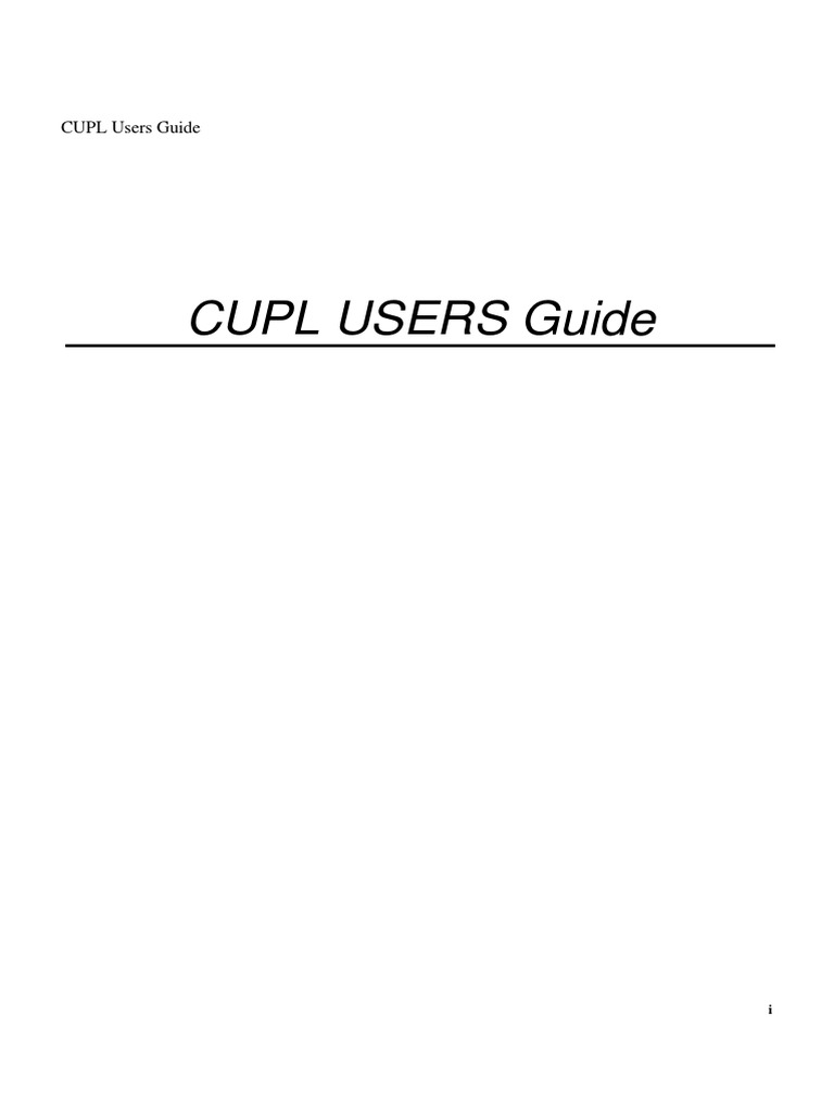 Cupl Users Guide Crop PDF | PDF | Computer Engineering | Computing