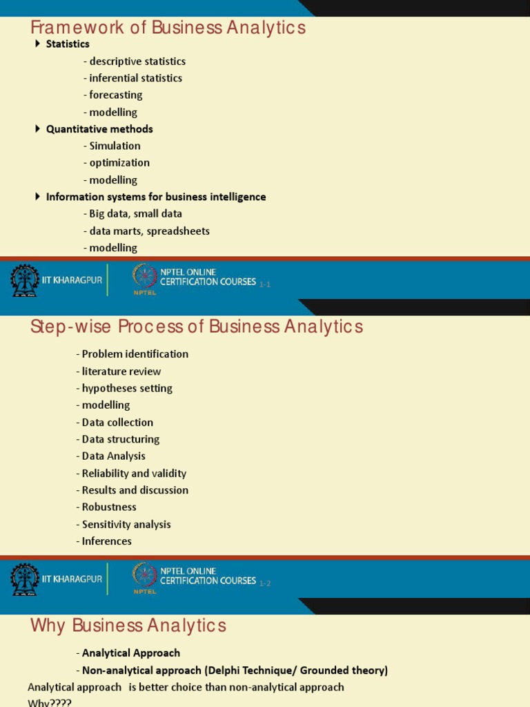 Framework of Business Analytics: Statistics | PDF | Analytics ...