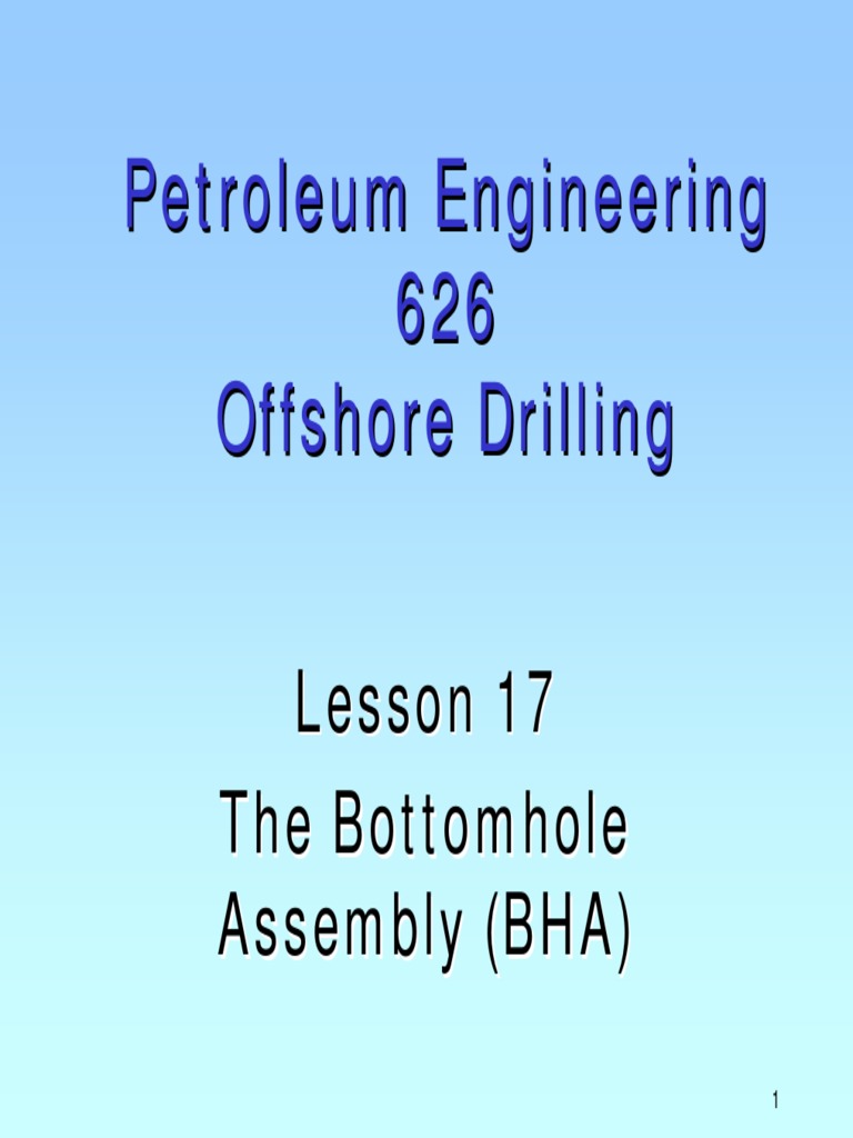 The Bottomhole Assembly | PDF | Young's Modulus | Mechanics