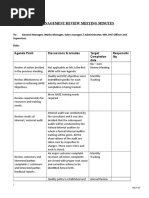 MRM - Management Review Sample | PDF | Internal Audit | Audit