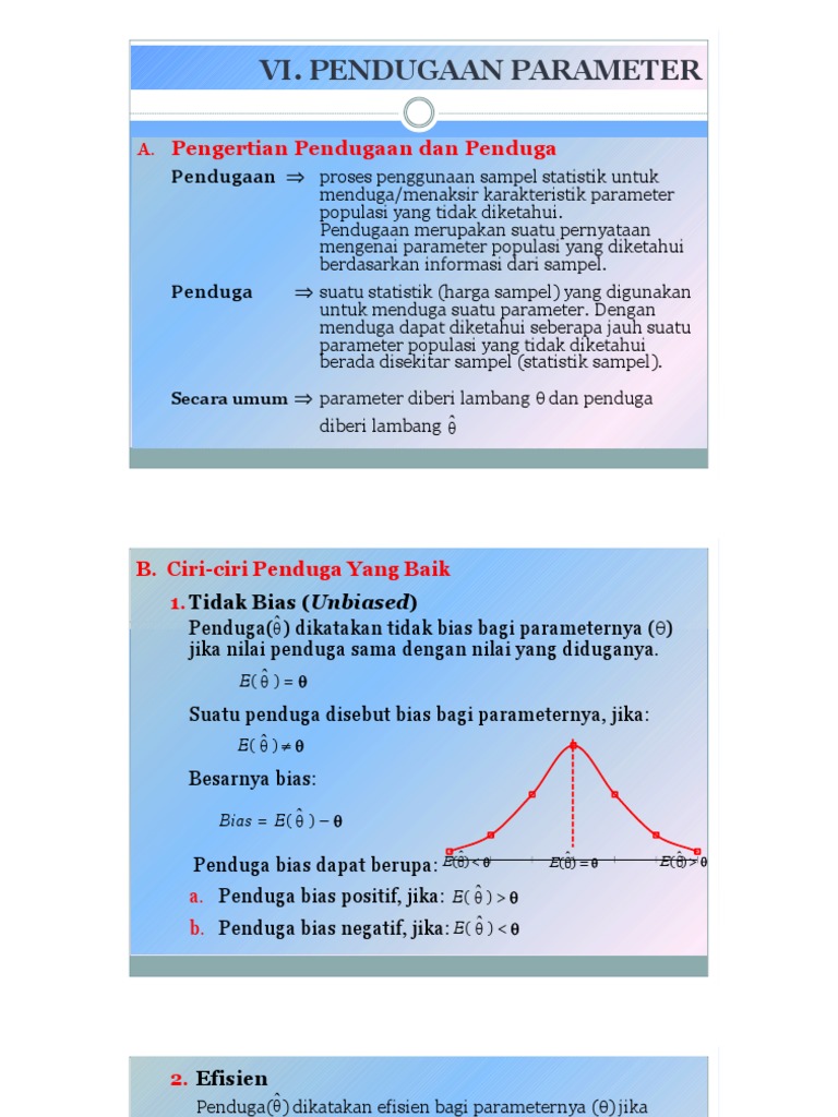 Bab Vi. Pendugaan Parameter | PDF