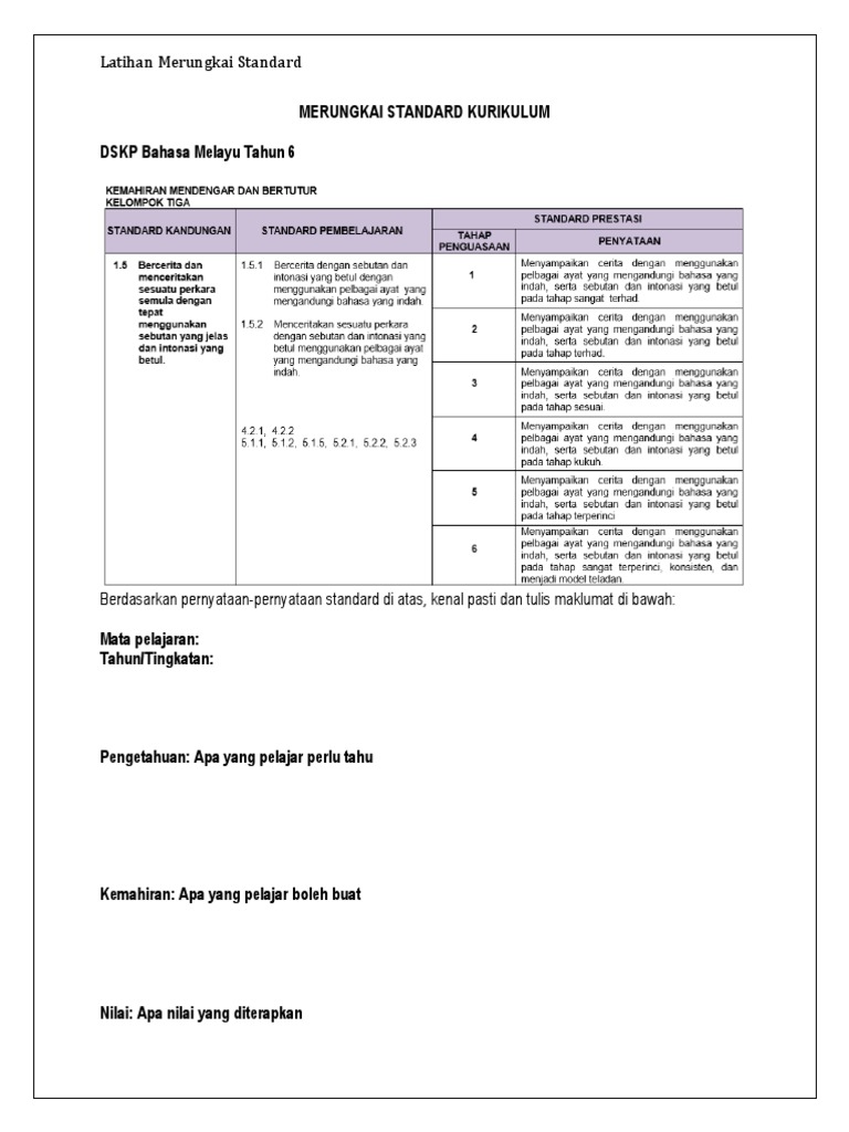 Latihan Merungkai Standard | PDF