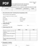 Application Form For A Community Based Organization (Cbo) | PDF ...