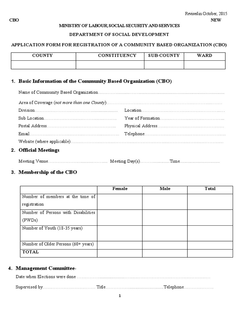 CBO Registration - Final - 28!10!2015 - 2 | PDF | Government | Business