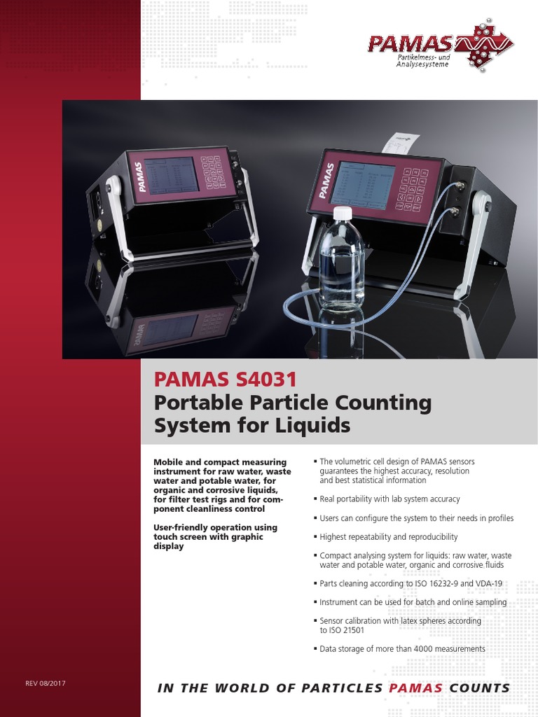 PAMAS S4031: Portable Particle Counting System For Liquids | PDF ...