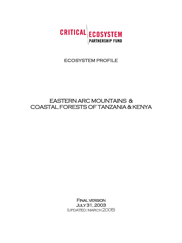 Eastern Arc Mountains Ecosystem Profile | PDF | Conservation Biology ...