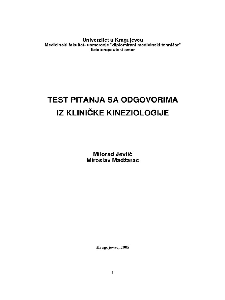 Klinicka Kineziologija PDF | PDF
