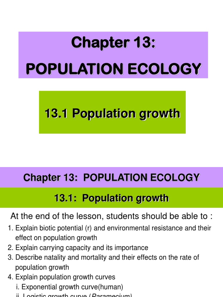 Population Ecology | PDF | Population Growth | Logistic Function