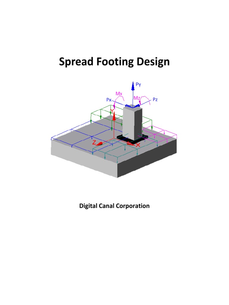 Spread Footing Design: Digital Canal Corporation | PDF | Microsoft Word ...