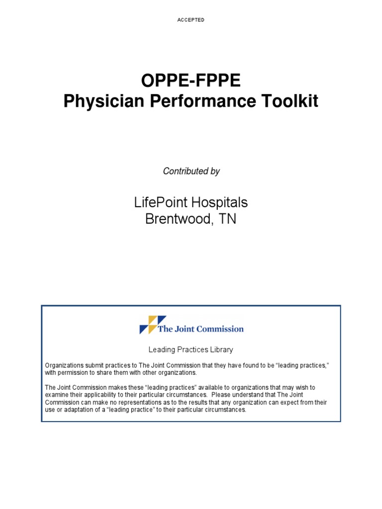 OPPE-FPPE Physician Evaluation Toolkit | PDF | Physician | Evaluation