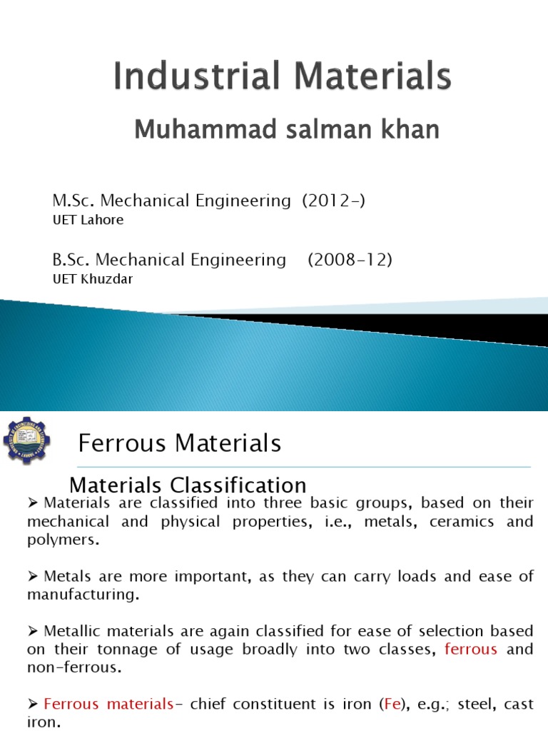 Industrial Materials | PDF | Cast Iron | Steel