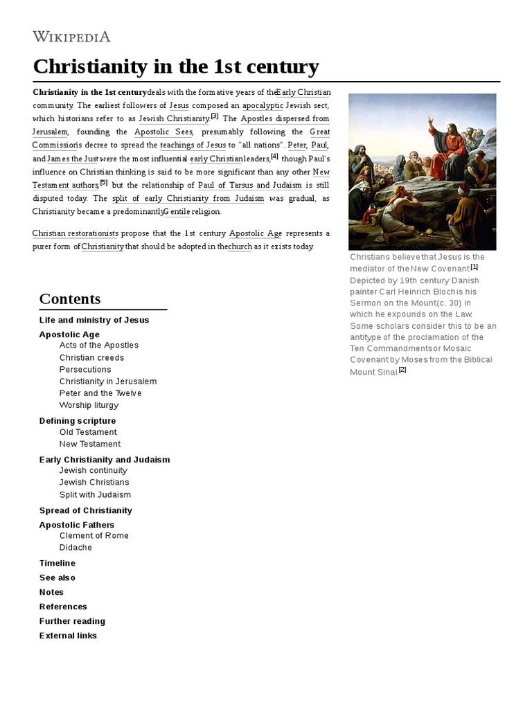 Christianity in The 1st Century | Download Free PDF | Christianity In ...