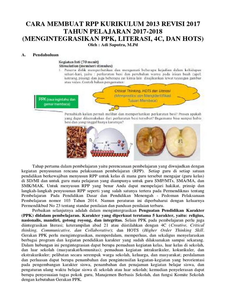 Cara Menyusun RPP Kurikulum 2013 Revisi 2017 | PDF | Karier & Perkembangan