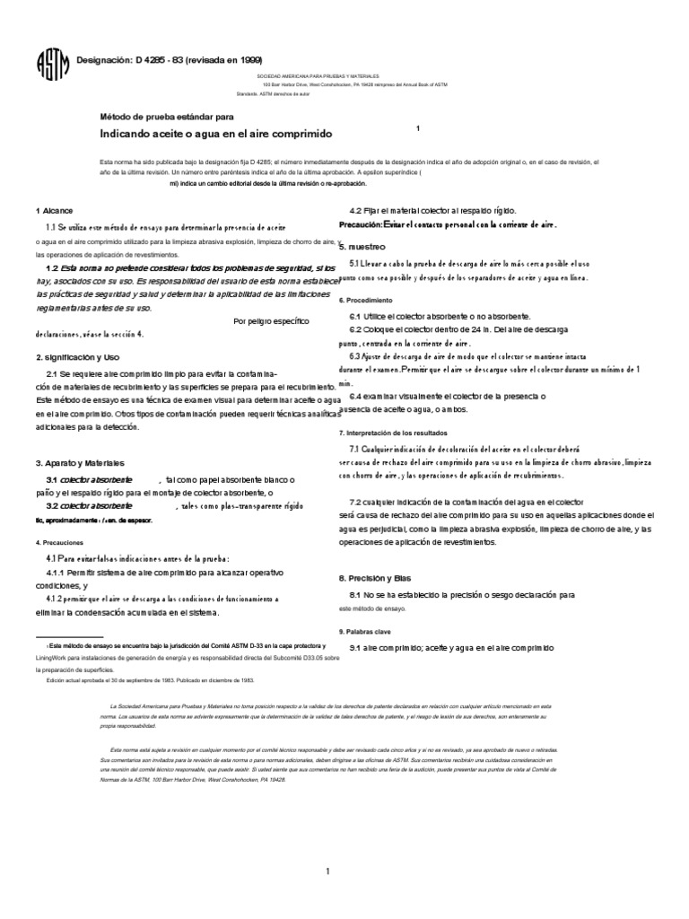 D 4285.en - Español | PDF | Agua | Naturaleza