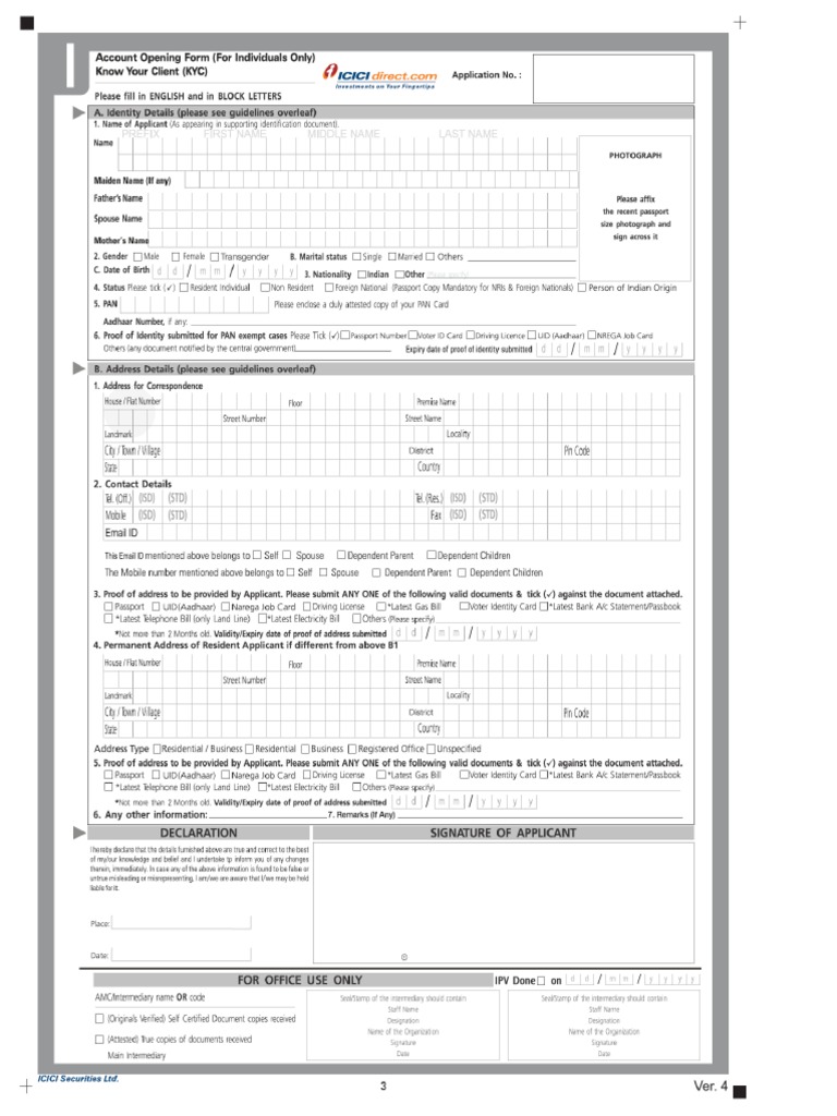 KYC Forms Individual PDF | PDF