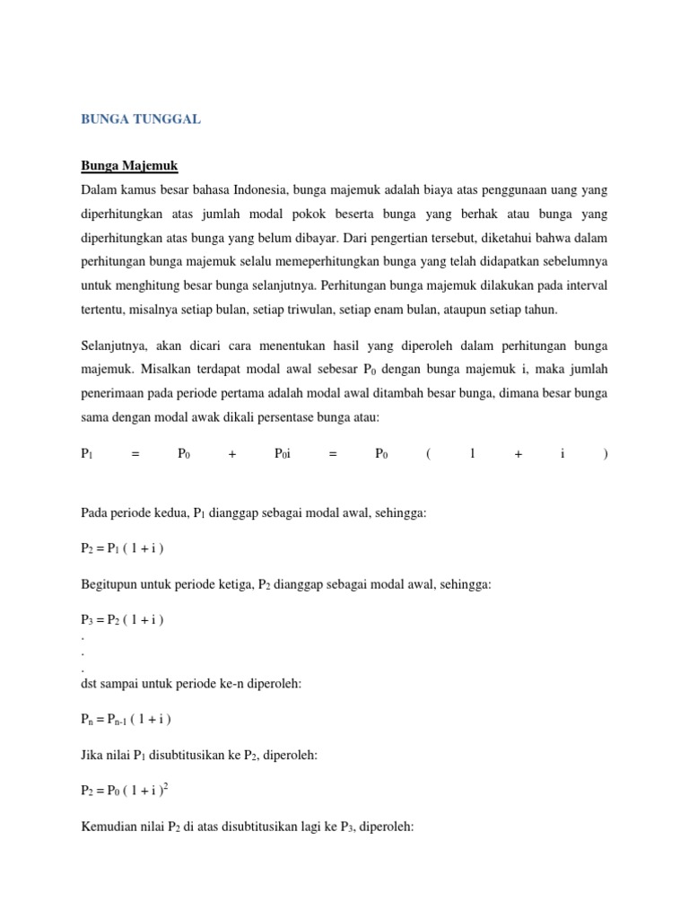 Bunga Majemuk Dan Fungsi Pertumbuhan | PDF | Pengelolaan Keuangan & Uang