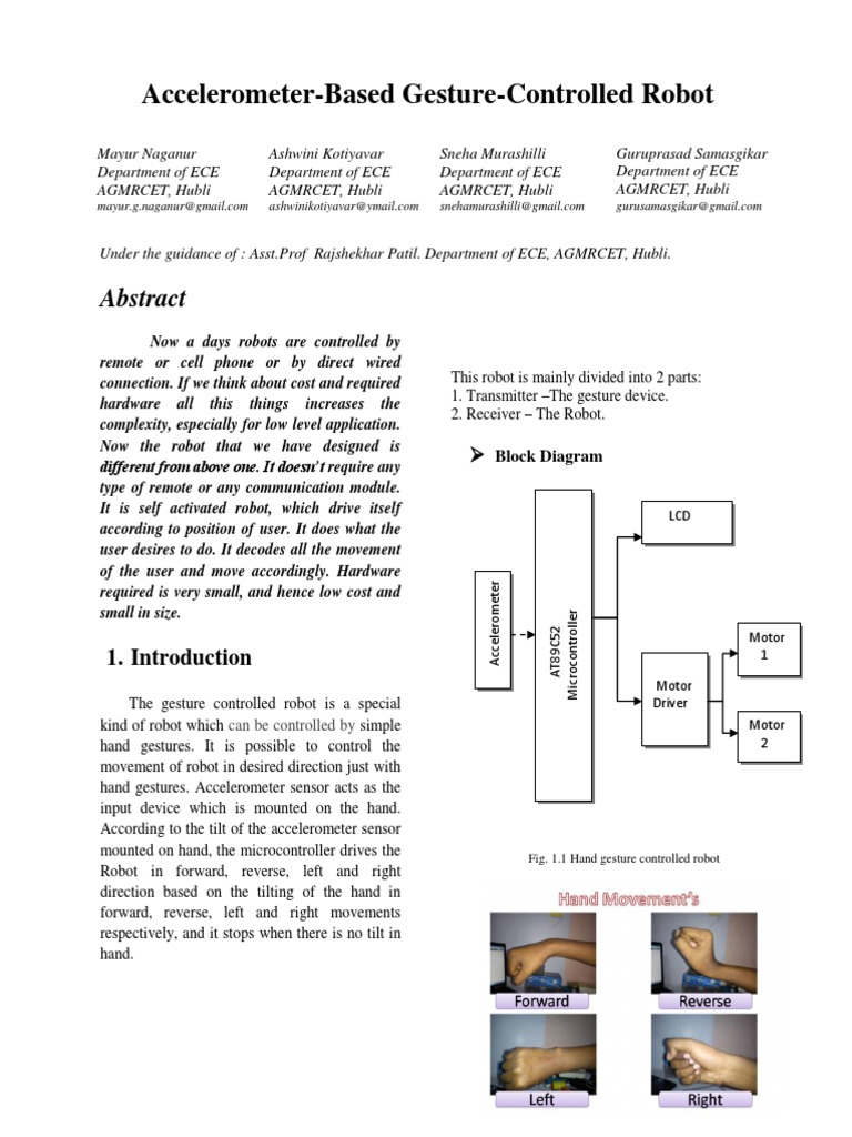 Accelerometer Based Gesture Robot | PDF | Accelerometer | Transmitter