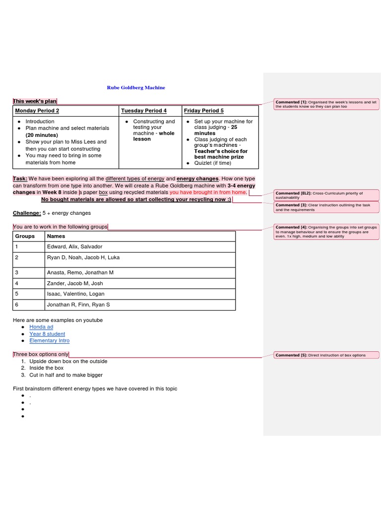 Rube Goldberg Machine | PDF | Change | Behavior Modification
