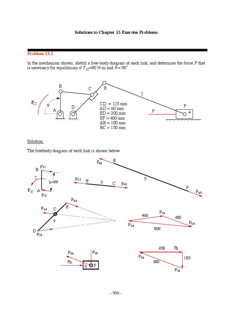 Solution Manual Kinematics and Dynamics | PDF | Torque | Force