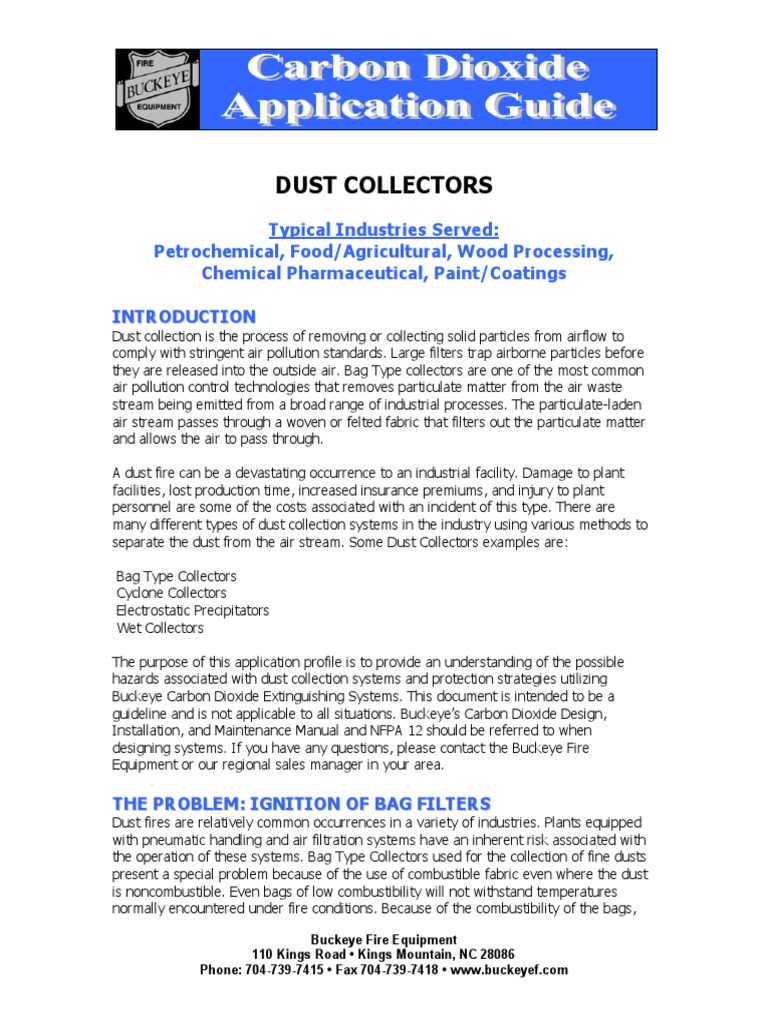 Dust Collector Fire Protection | PDF | Carbon Dioxide | Chemical ...