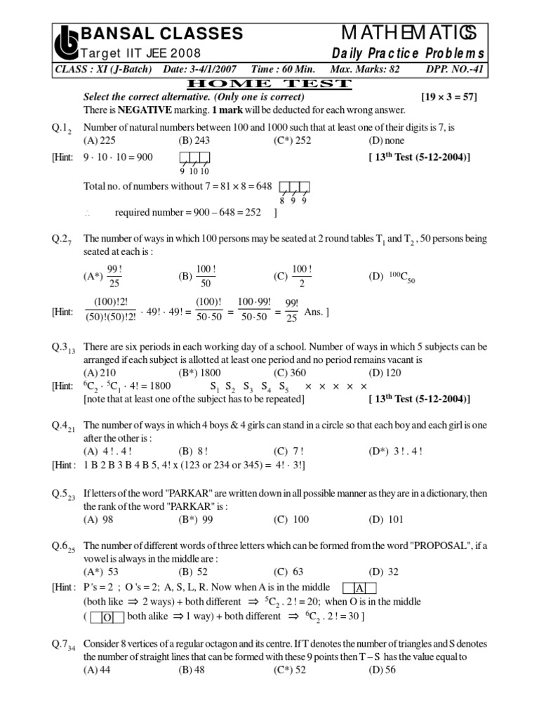 M A T H E M A T I C S: Bansal Classes | PDF | Sine | Trigonometric ...