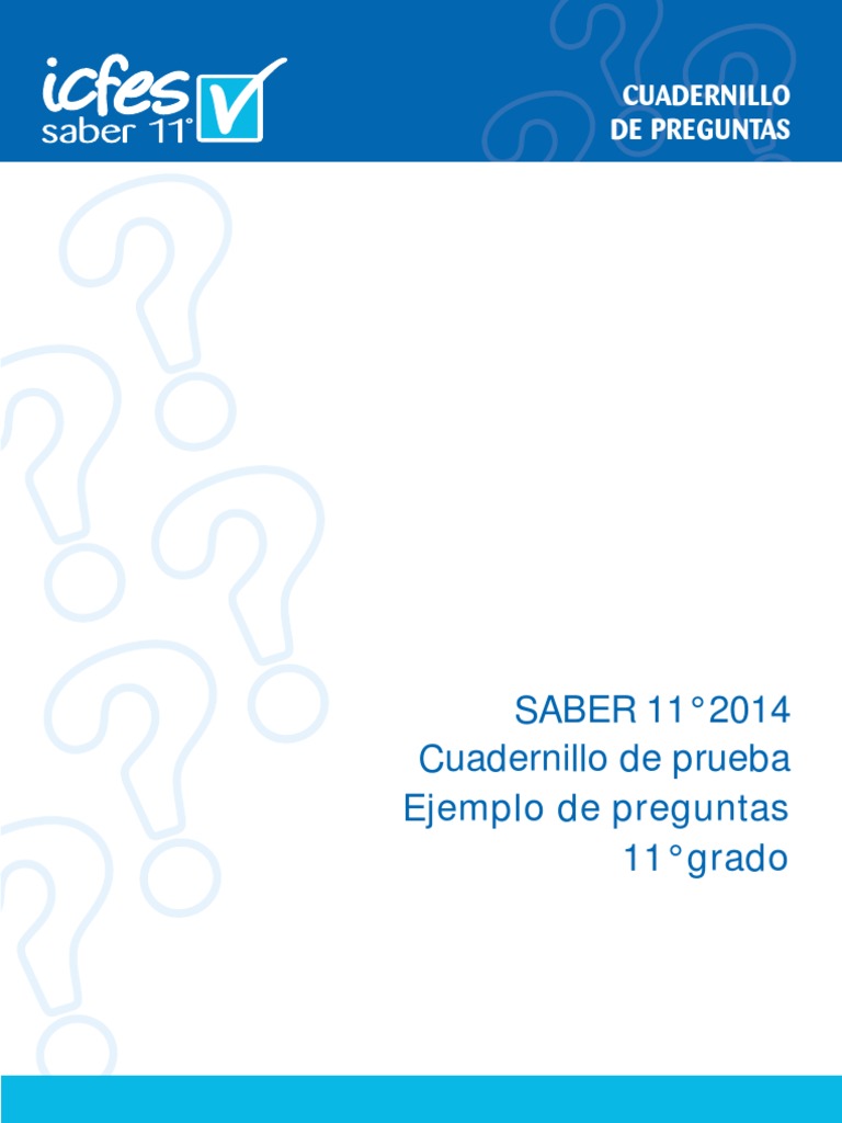 Cuadernillo de Preguntas Saber 11 2014 PDF | PDF | Propiedad