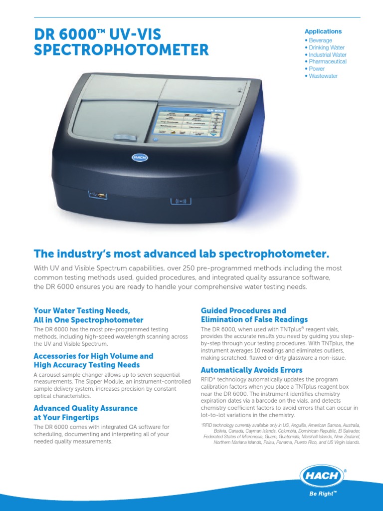 DR 6000 Uv-Vis Spectrophotometer: The Industry's Most Advanced Lab ...