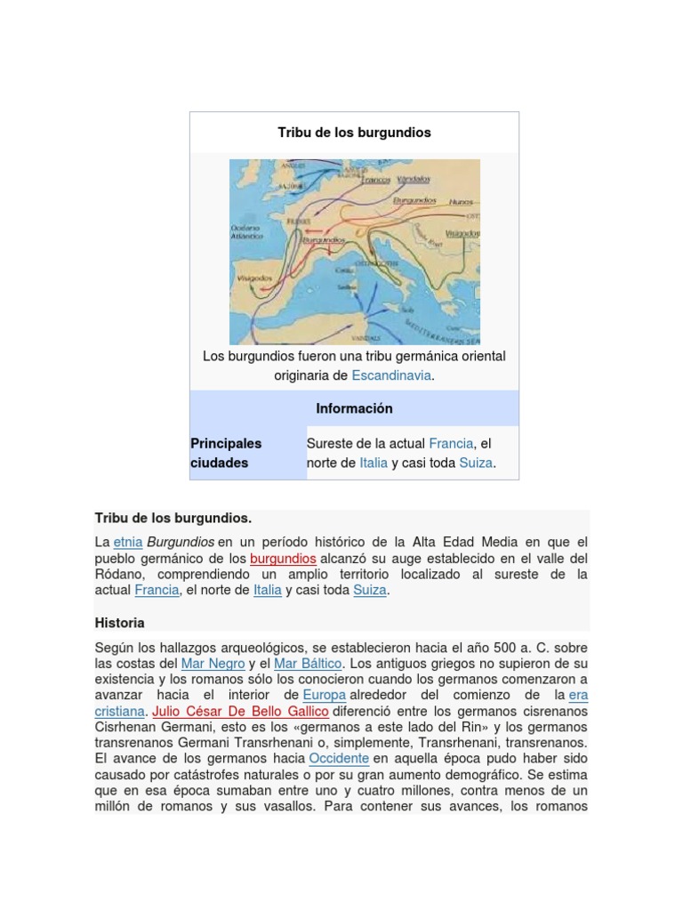 Tribu de Los Burgundios | PDF | Pueblos germánicos | Viajes por Europa