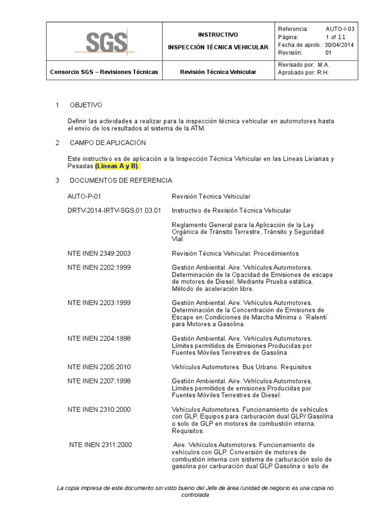 Inspección Técnica Vehicular SGS | PDF | Eje | Suspensión (Vehículo)