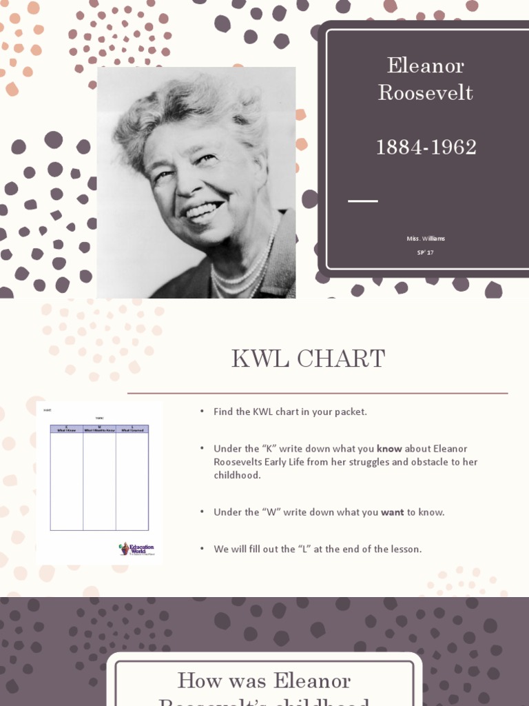 Eleanor Roosevelt Lesson | PDF | Eleanor Roosevelt | Franklin D. Roosevelt