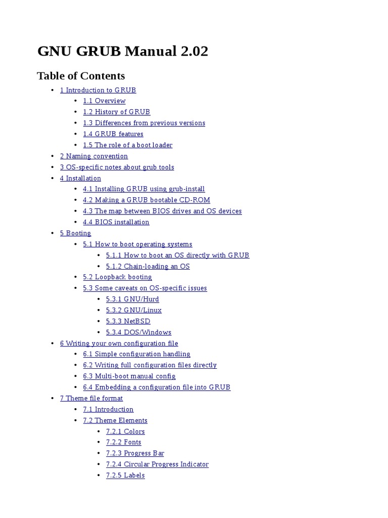 GNU Grub 2 Manual | PDF | Booting | Bios