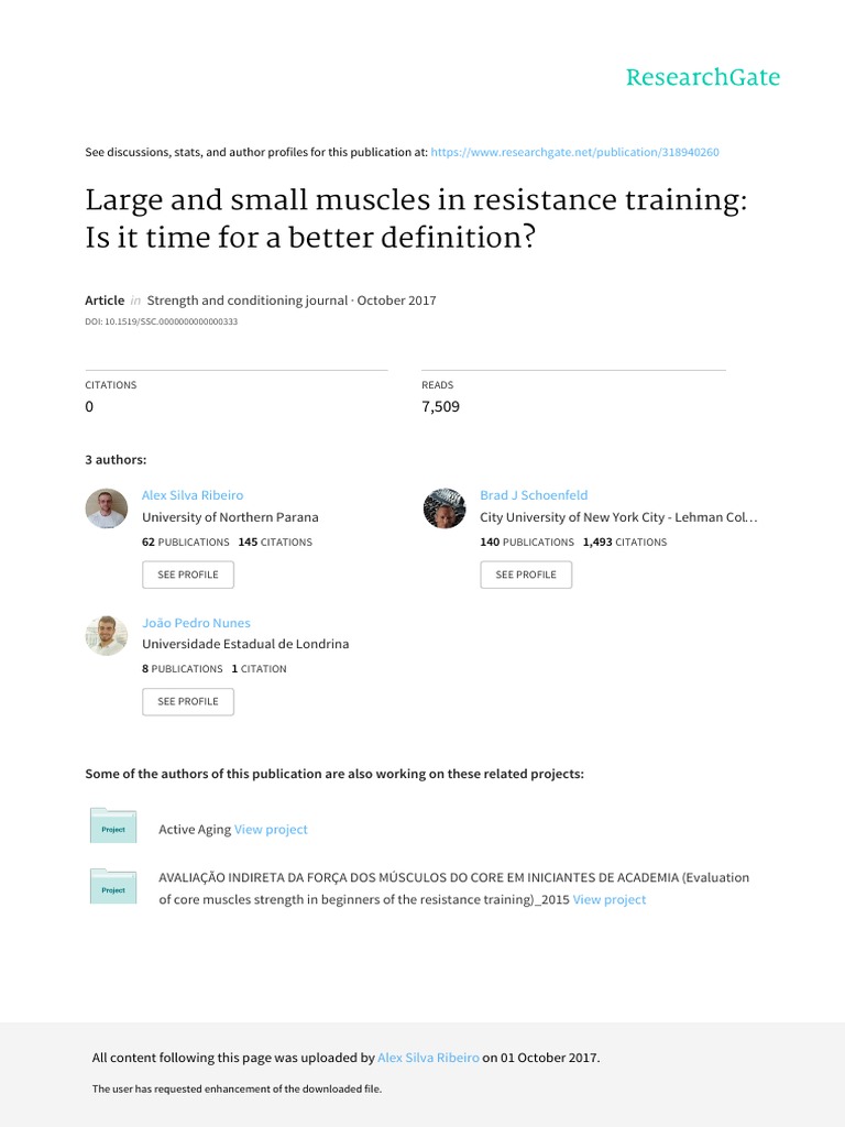 Large and Small Muscles in Resistance Training | PDF | Strength ...