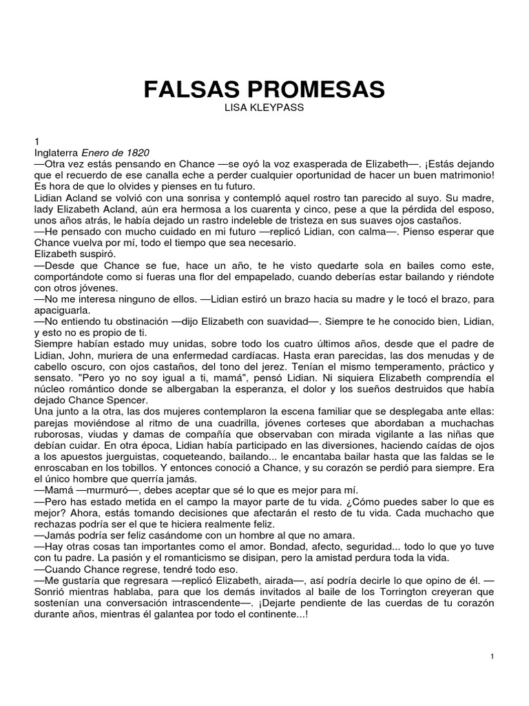 Lisa Kleypas - Falsas Promesas PDF | PDF | Pelo | Amor