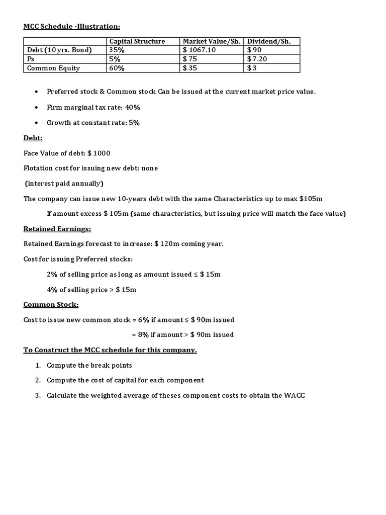MCC Schedule - Illustration | PDF | Finance & Money Management