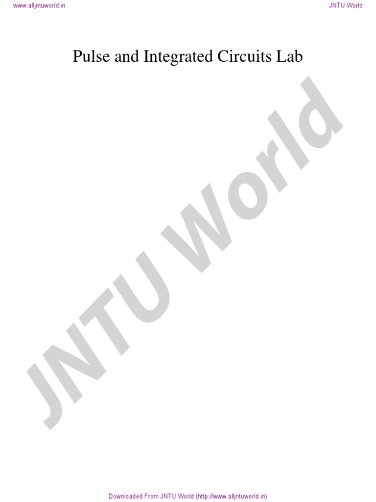 Electronic Circuits and Pulse Circuits Lab Manual | PDF | Low Pass ...