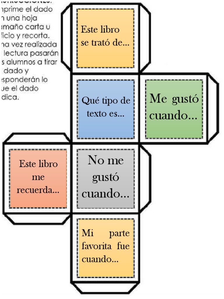 Dado Didáctico para Comprensión Lectora | PDF