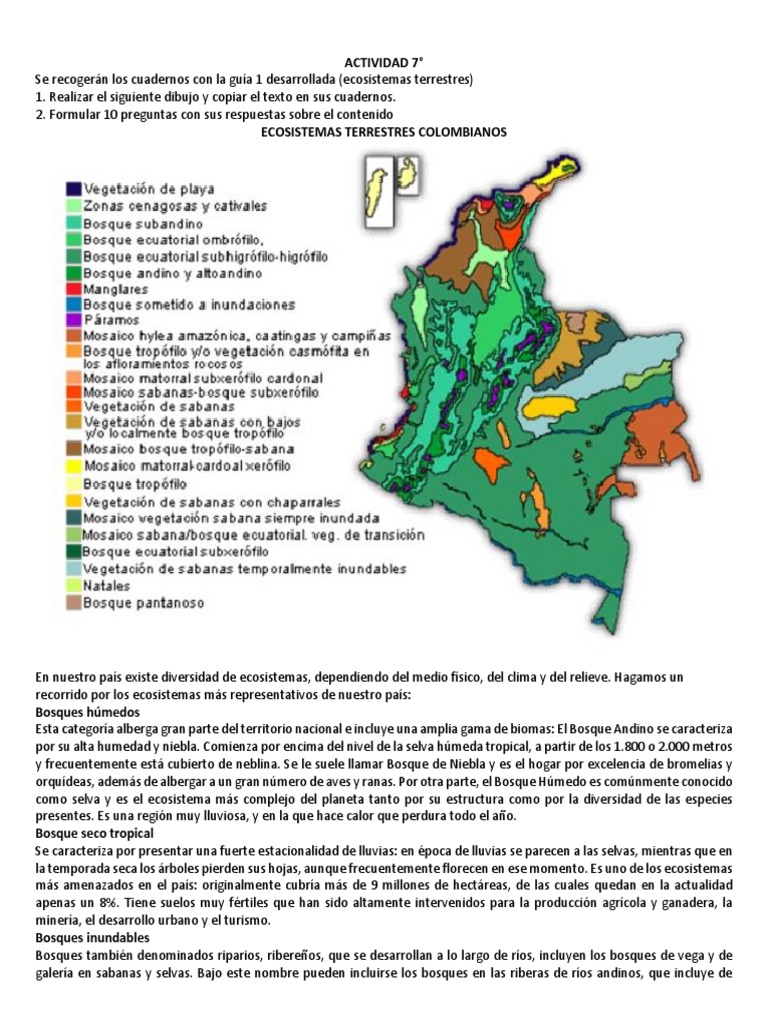Mapa de Ecosistemas Terrestres en Colombia | PDF | Los bosques | Ecosistema