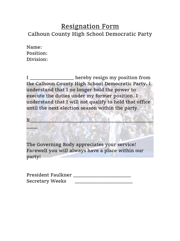 Resignation Form | PDF