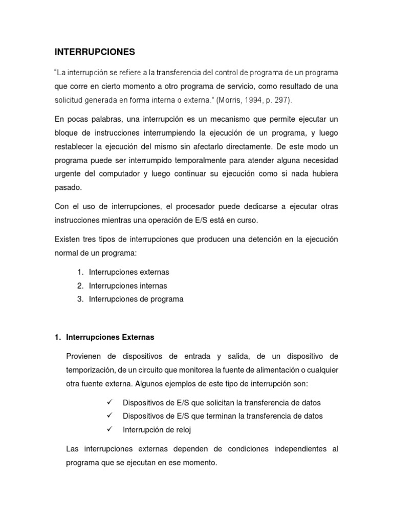 Tipos de Interrupciones | PDF | Programa de computadora | Programación