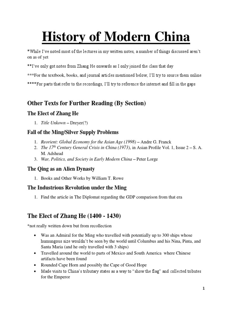 History of Modern China | PDF | Qing Dynasty