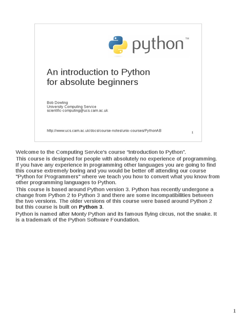 Python Handout PDF | PDF | Command Line Interface | Scripting Language