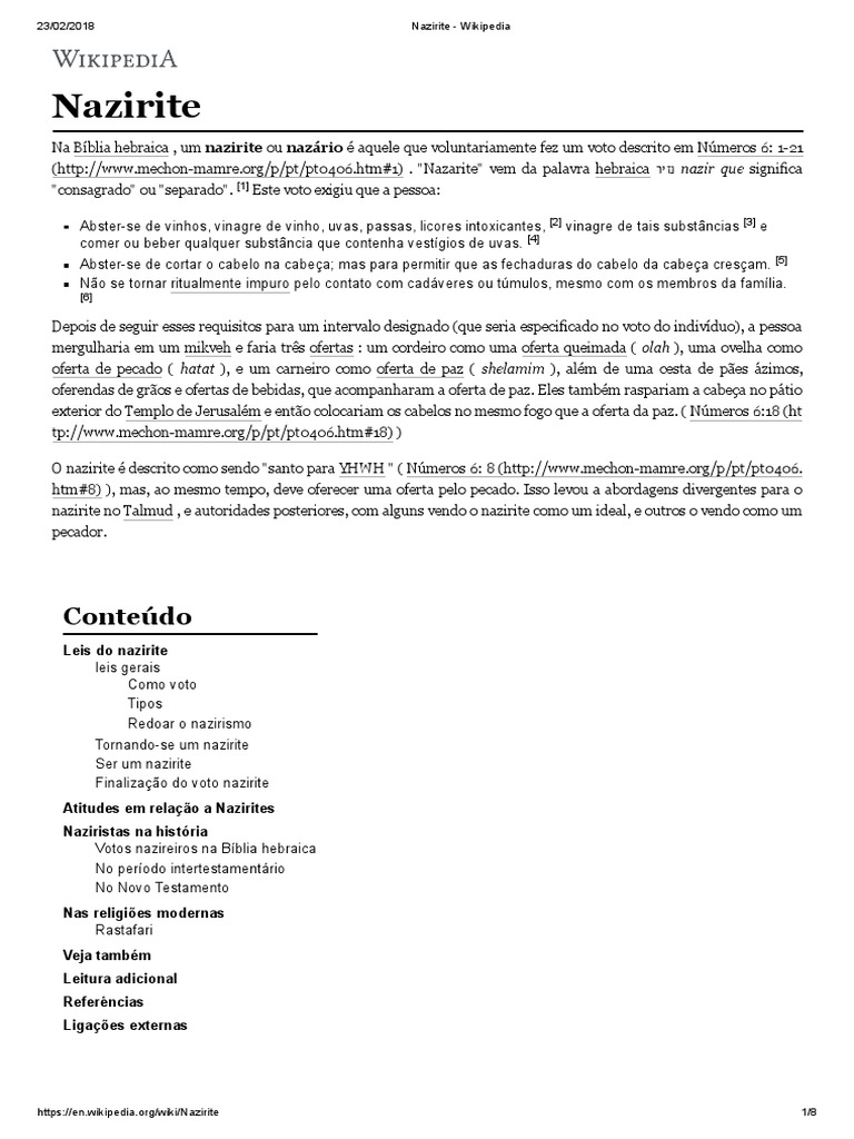 Nazirite | PDF | Apóstolo Paulo | Samuel