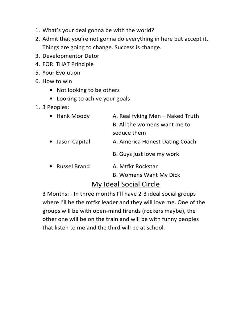 My Ideal Social Circle | PDF