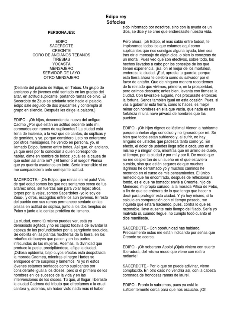 Obra Completa de Edipo Rey | PDF | Edipo | Religión y creencia