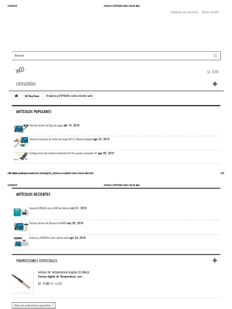 Arduino y ESP8266 Como Cliente Web | PDF | Servidor web | Internet y web